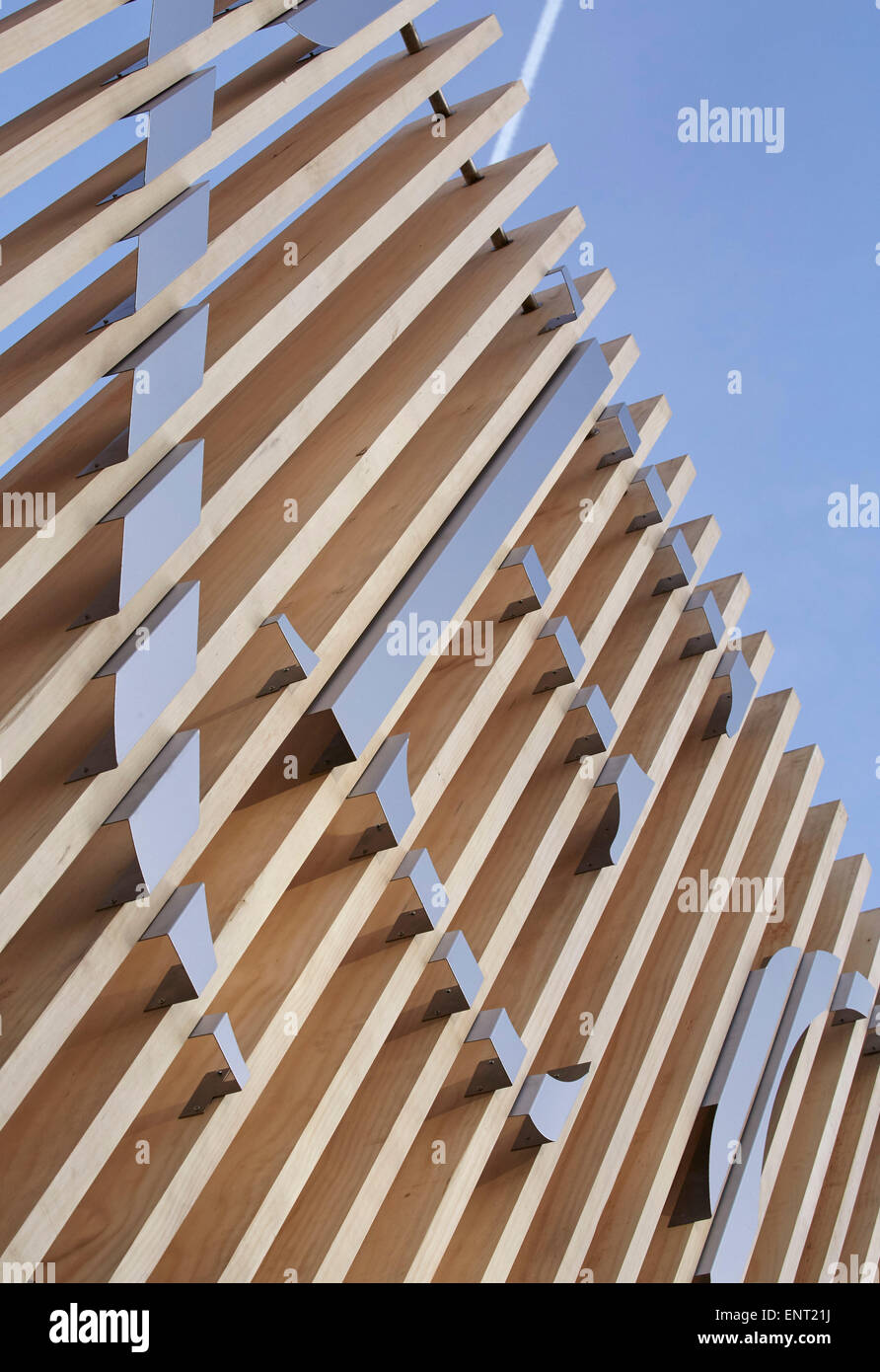 Detail of school's signage on timber fence. Regent High School, London ...