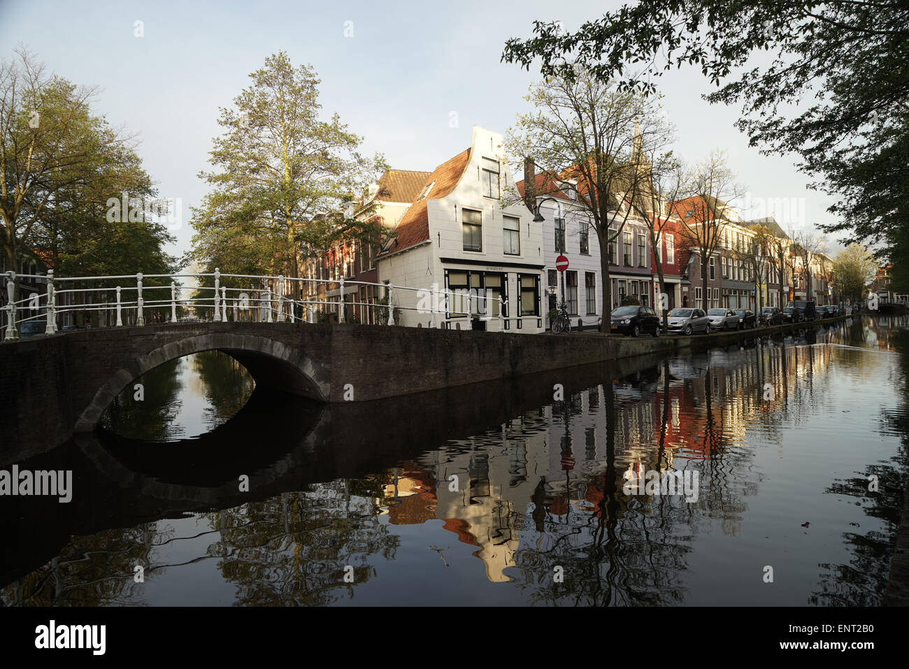 Delft Canal and Bridge -1 Stock Photo - Alamy
