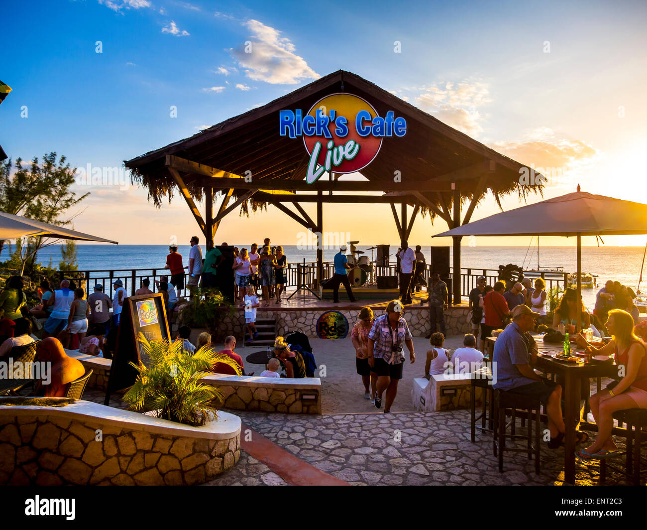 Rick's Cafe, well-known location on the beach in Negril, Region ...