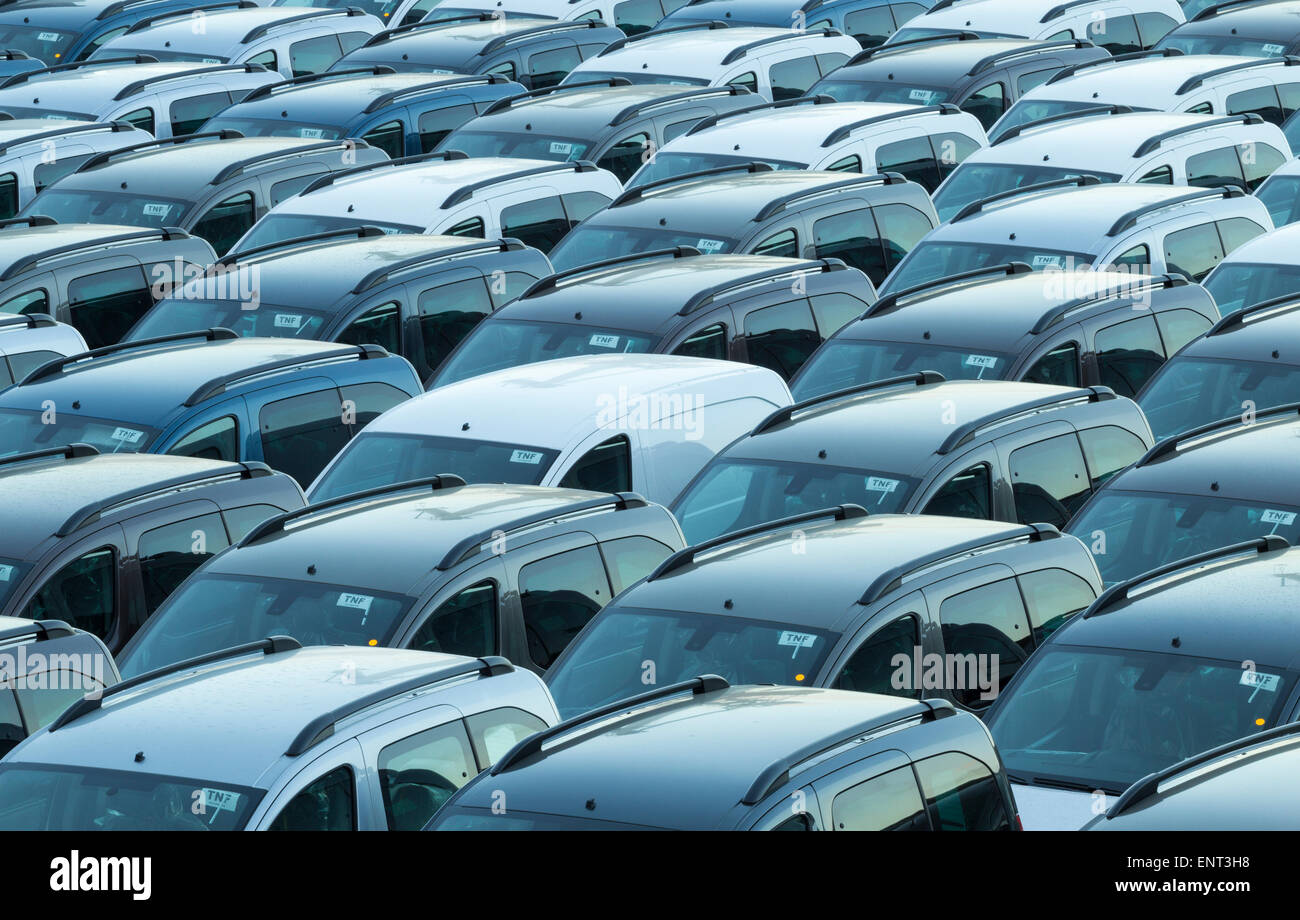 New cars on on dockside, docks, port in Spain Stock Photo - Alamy