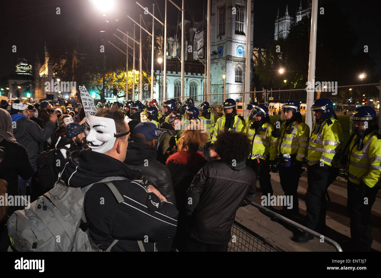The Million Mask March Protest in Central London. Anarchists and other ...