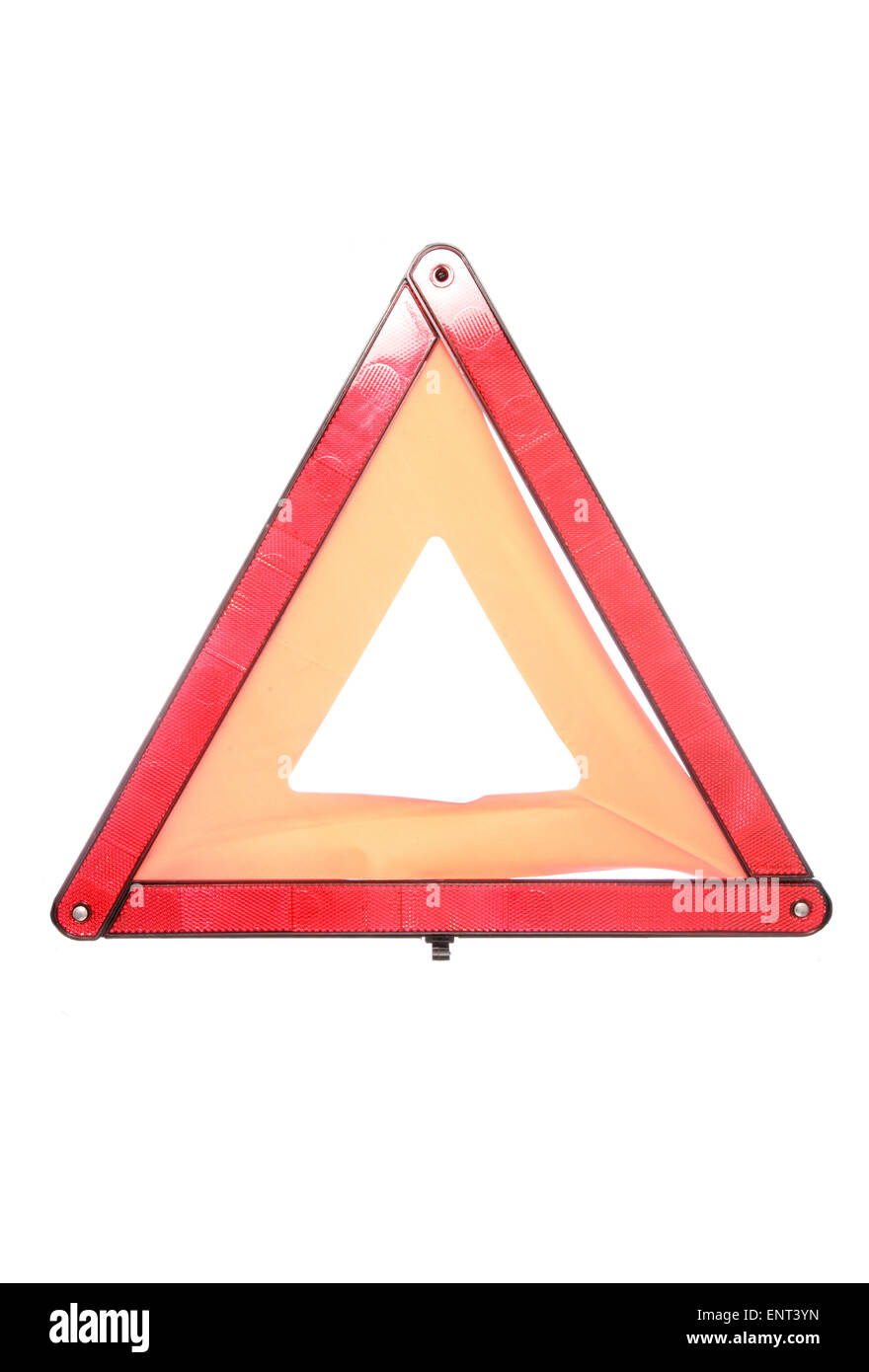 warning breakdown triangle studio cutout Stock Photo - Alamy