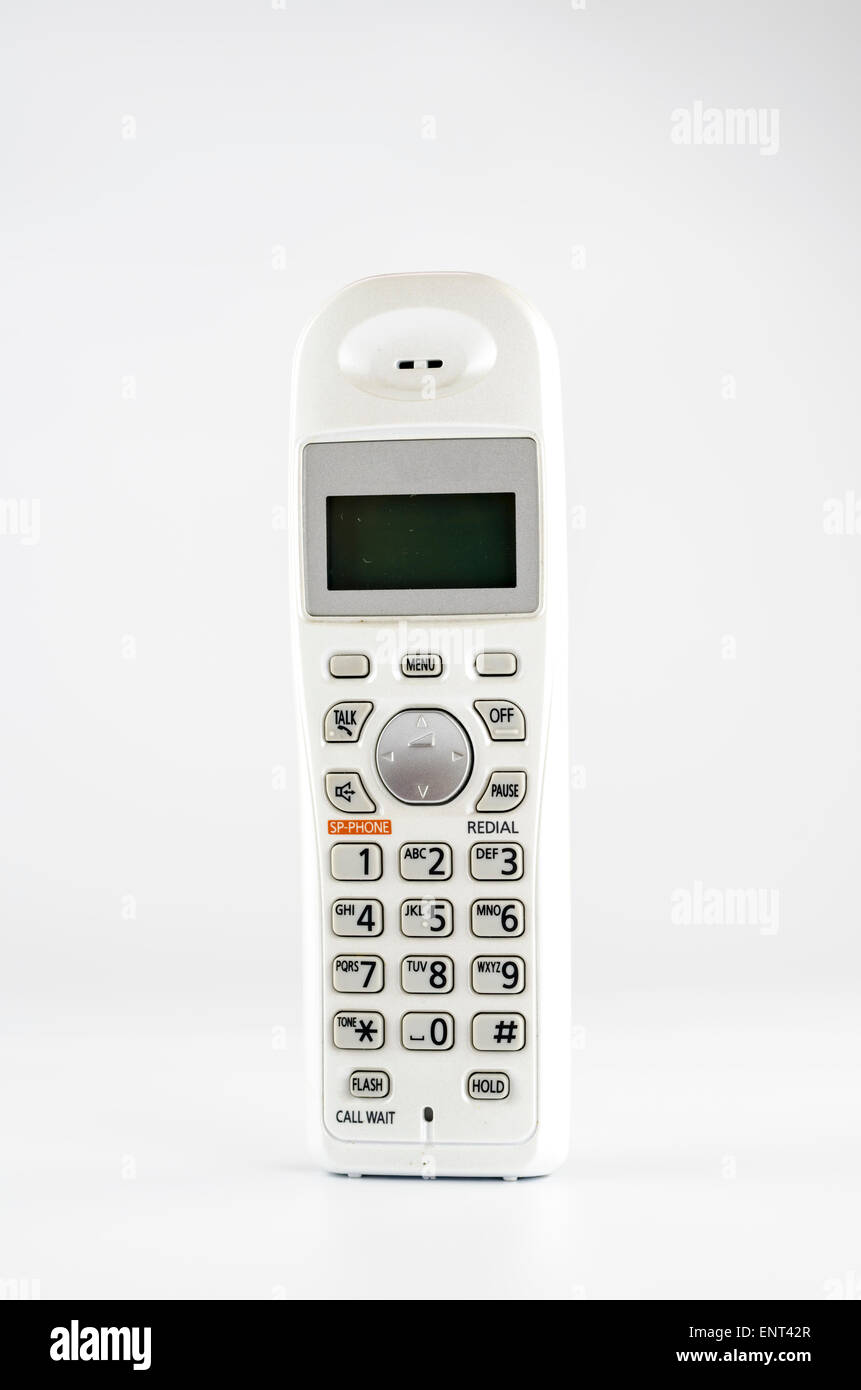 wireless telephone on a white background Stock Photo - Alamy