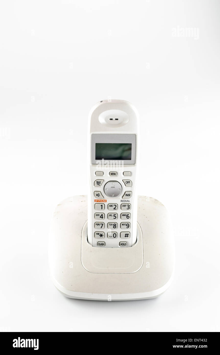 wireless telephone on a white background Stock Photo - Alamy
