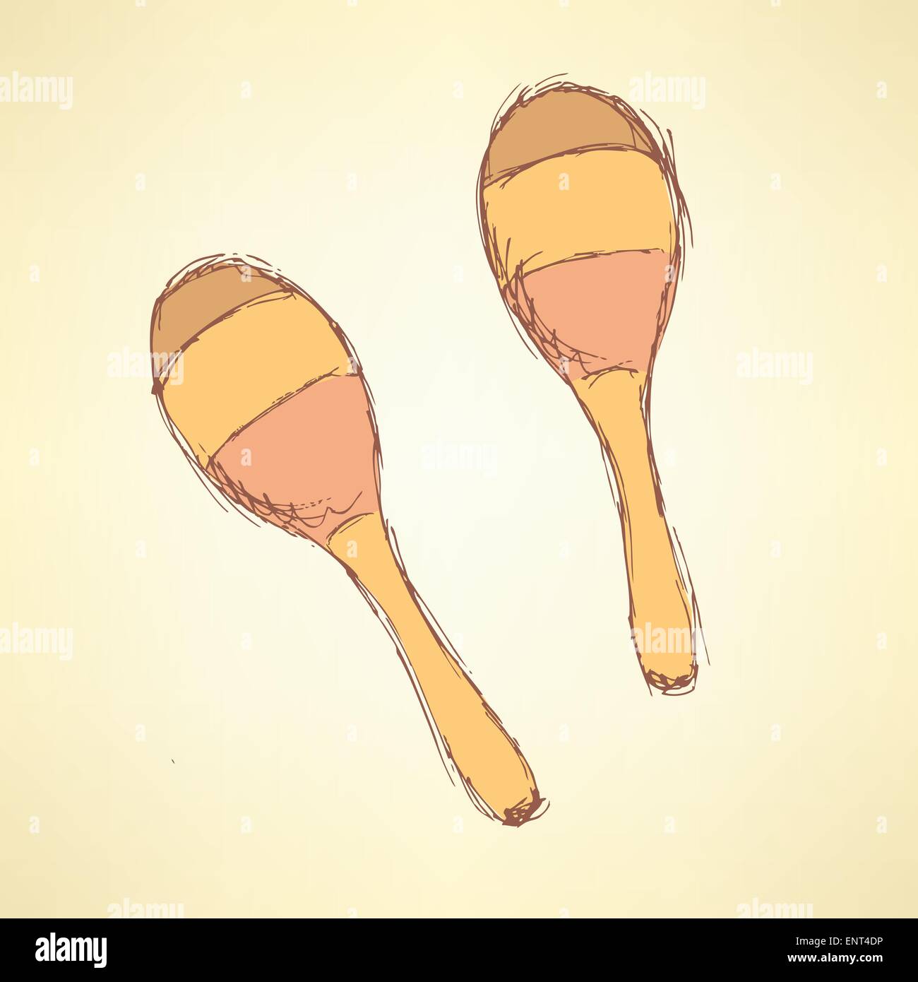 Sketch mexican maracas in vintage style, vector Stock Vector Image ...