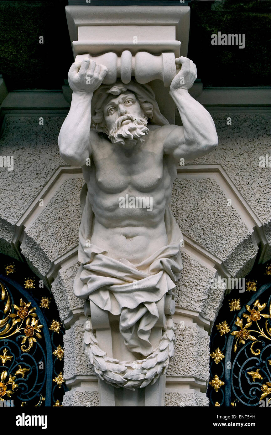 grey marble statue of a warrior in the monument linderhoff germany ...