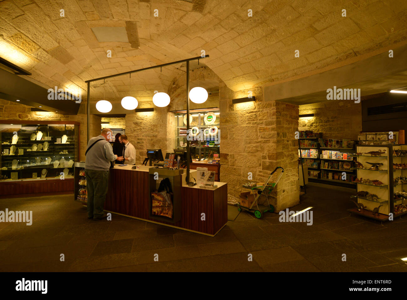 Interior view of the museum shop within the National Museum of Scotland ...