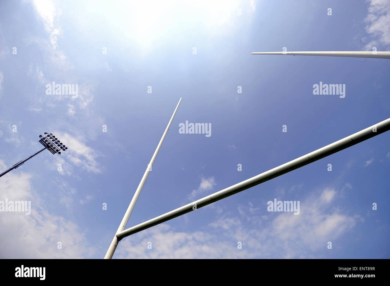 Goal posts stadium hi-res stock photography and images - Alamy