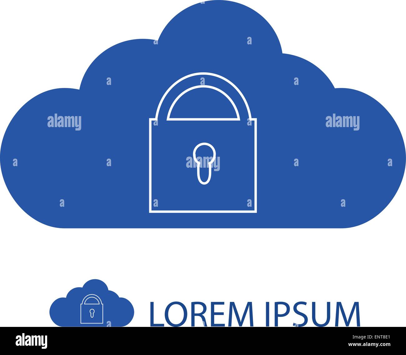 Blue cloud with lock Stock Vector Image & Art - Alamy