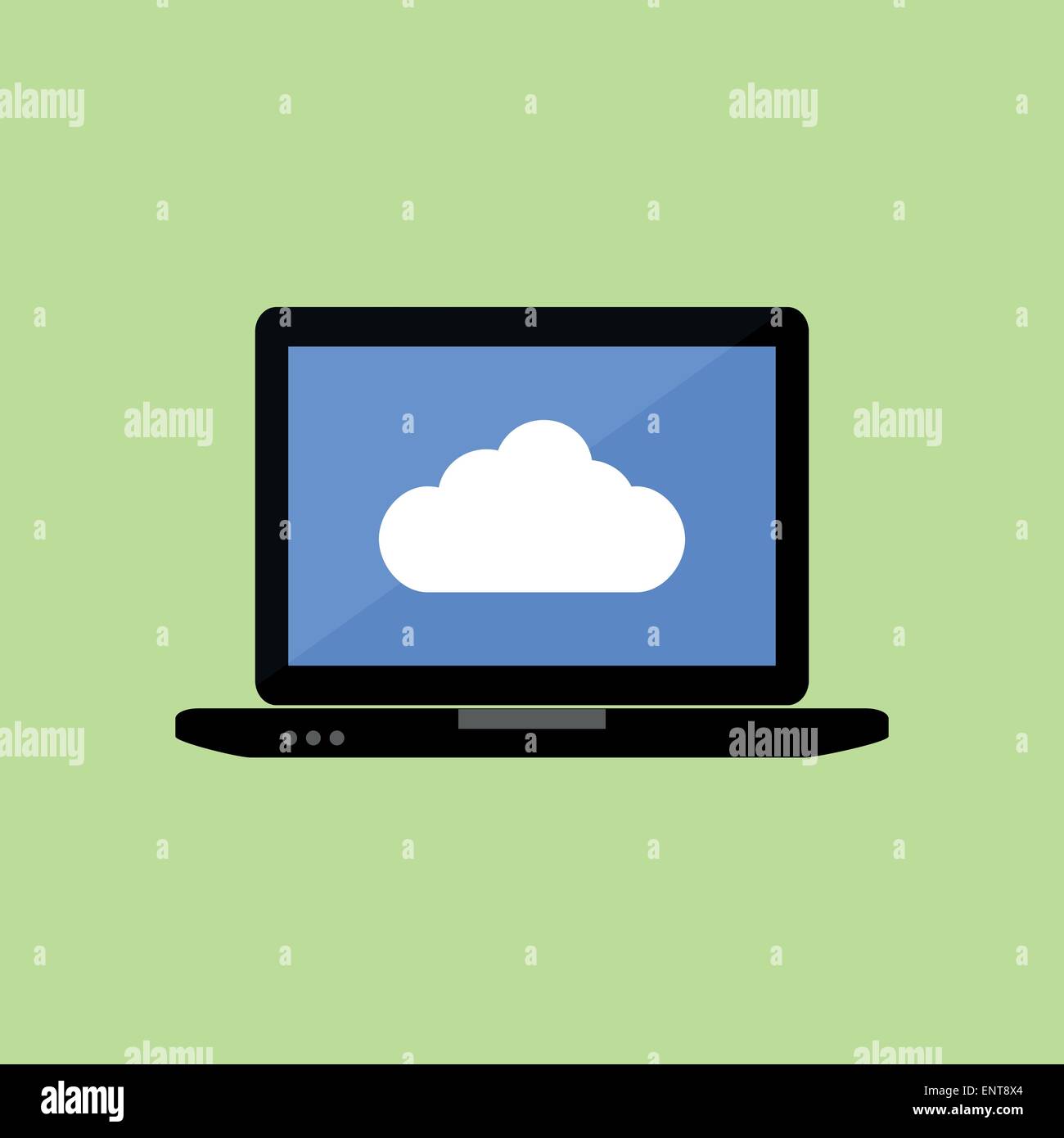 Flat style laptop with cloud Stock Vector Image & Art - Alamy