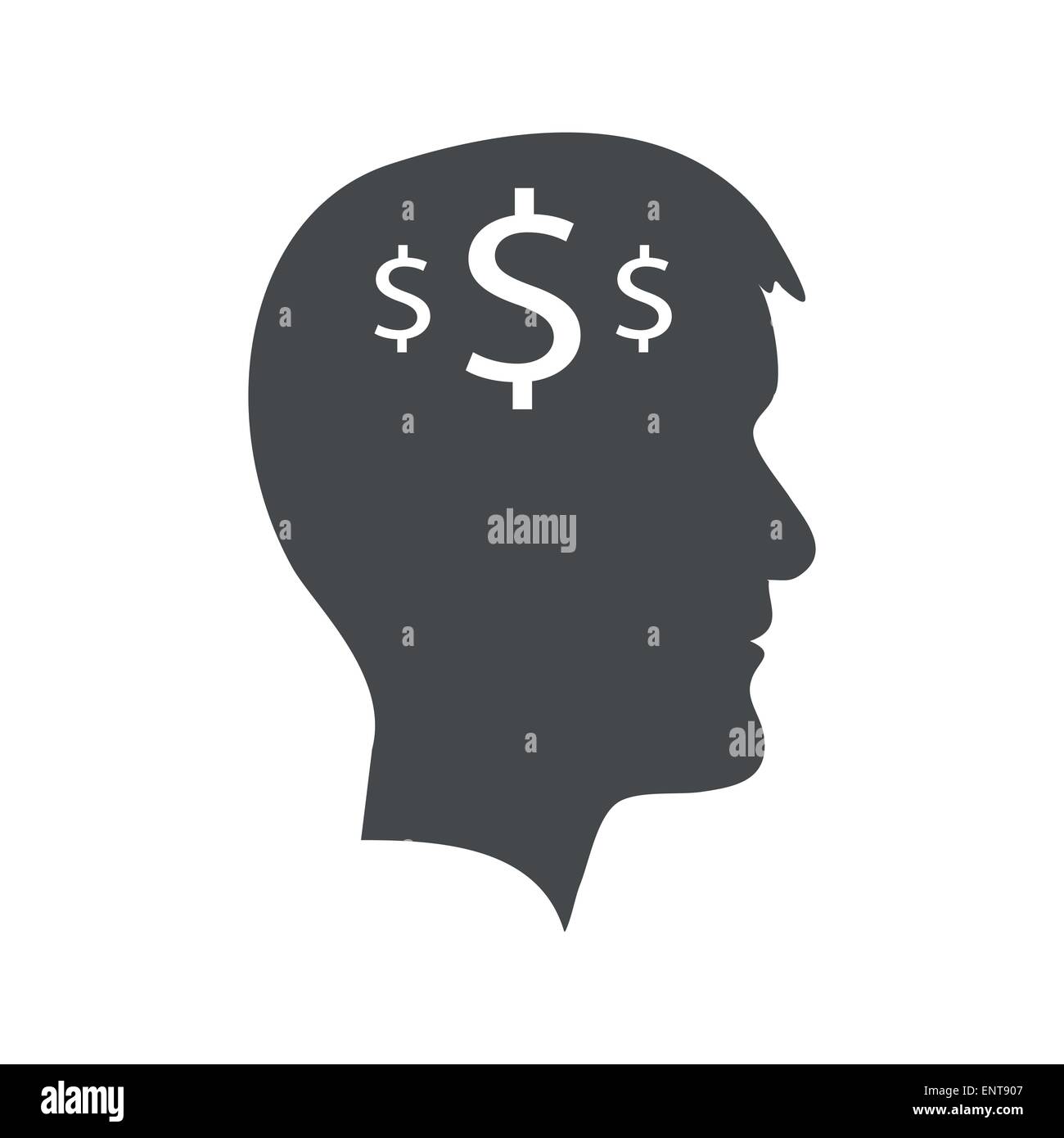 Man head with dollar signs Stock Vector Image & Art - Alamy