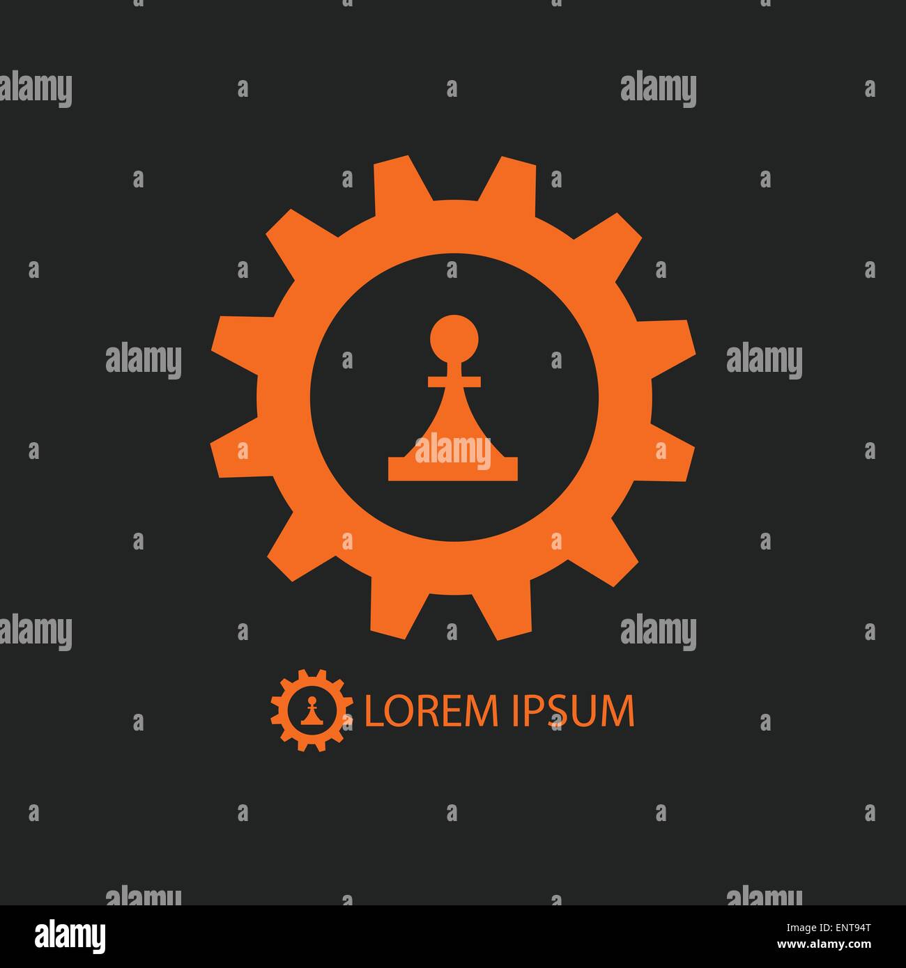 Orange gear wheel and piece as logo on black Stock Vector Image & Art ...