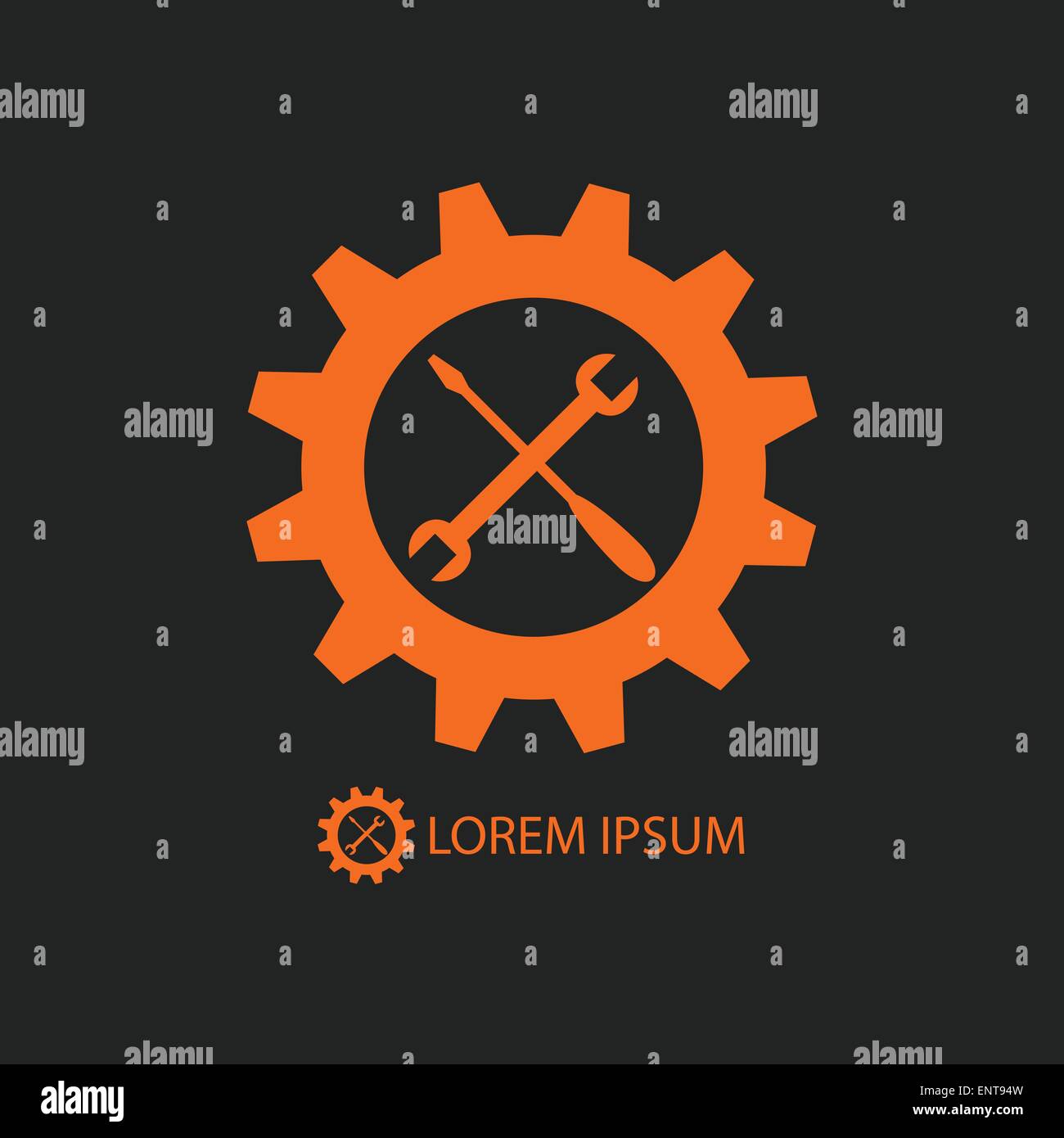 White gear wheel tools logo hi-res stock photography and images - Alamy