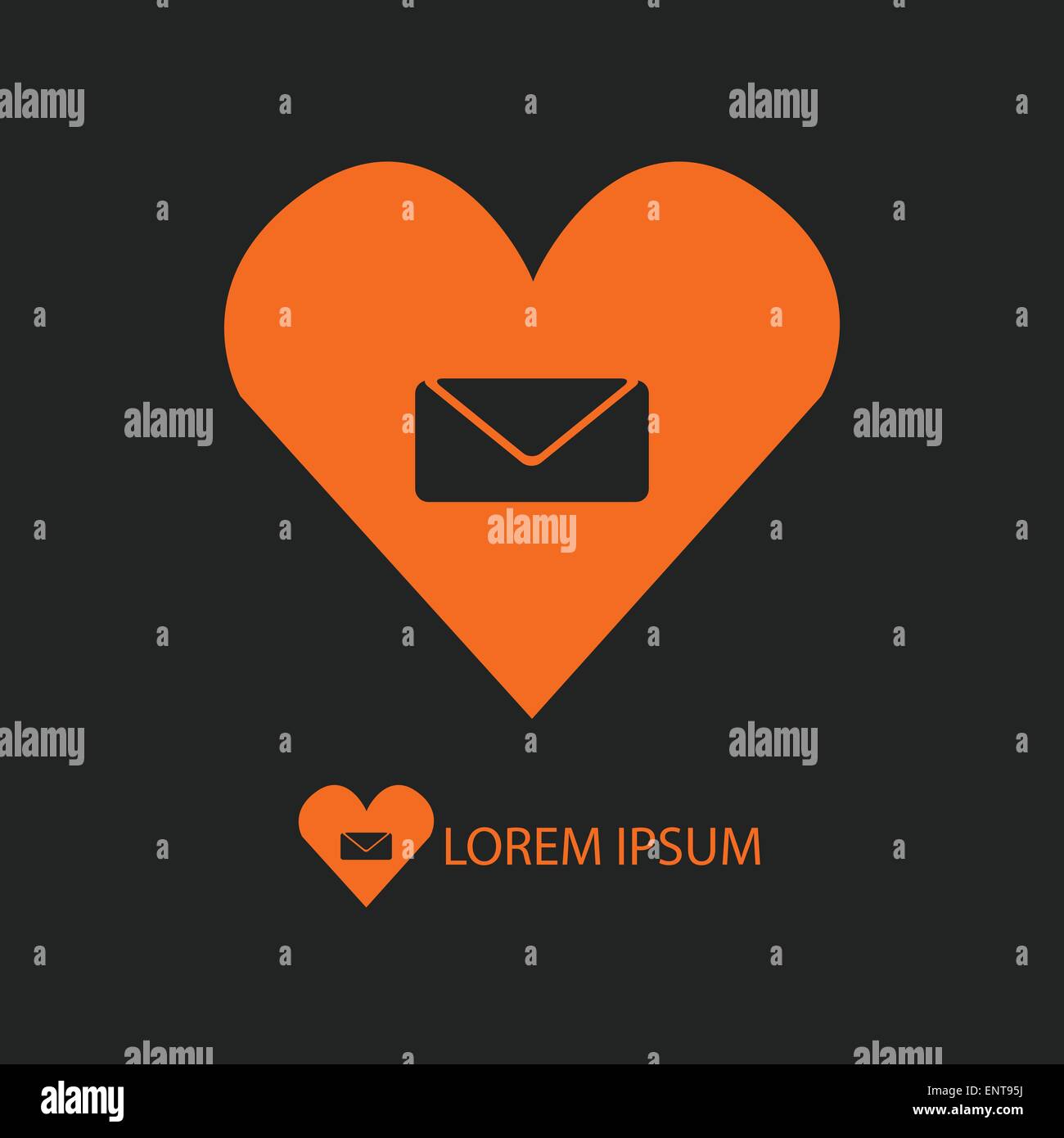 Orange love mail sign on black Stock Vector Image & Art - Alamy