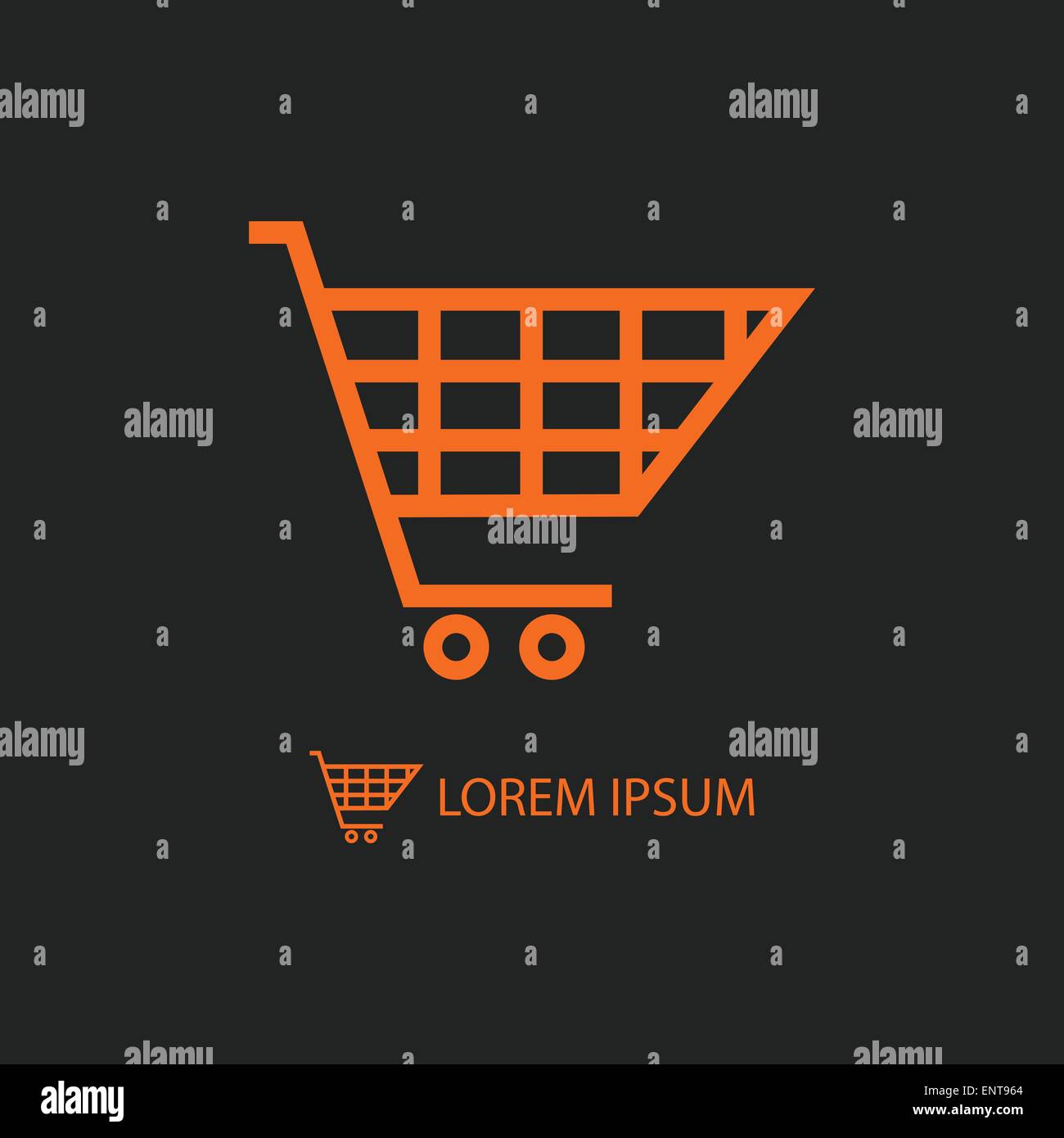 Shop icon on orange Stock Vector Images - Alamy