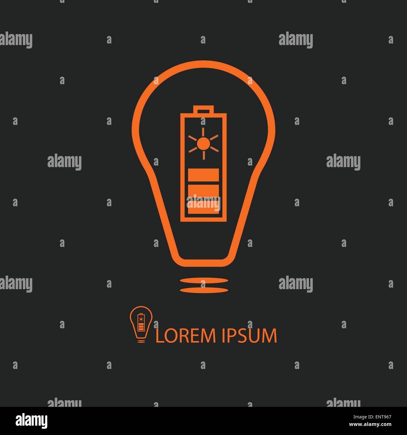 Orange bulb with solar battery on black Stock Vector Image & Art - Alamy