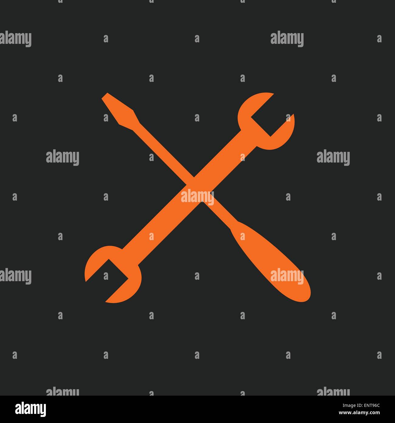 Orange crossed tools on black Stock Vector Image & Art - Alamy