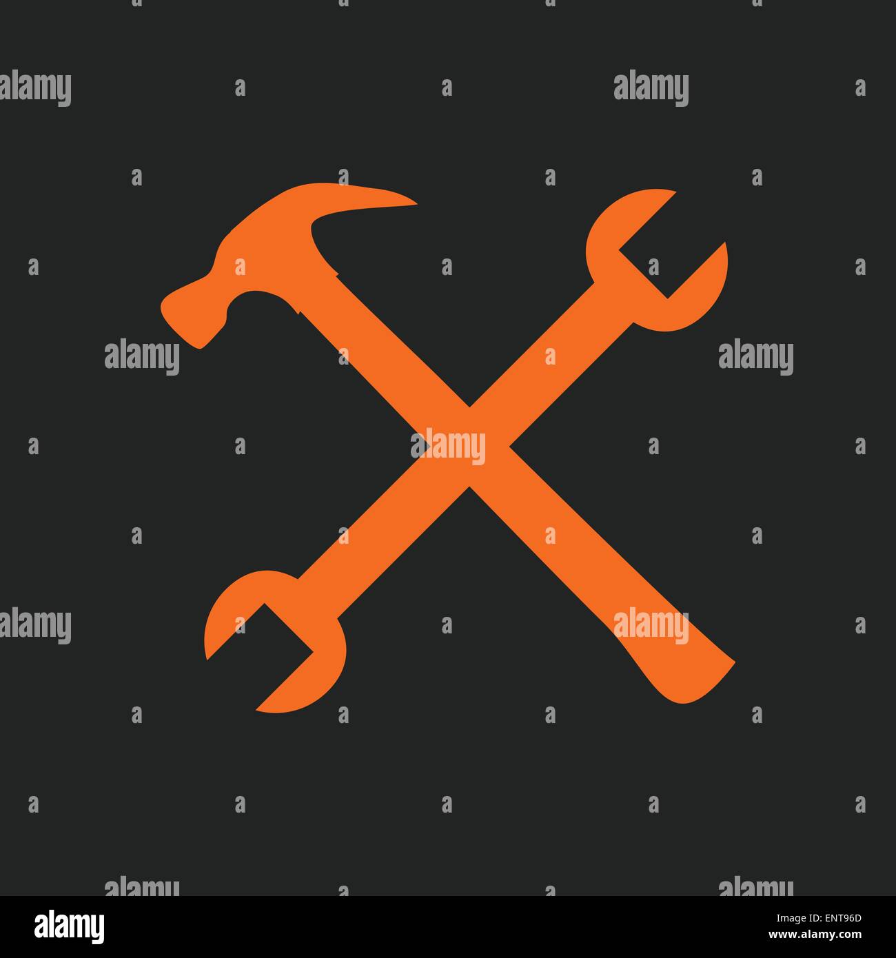 Crossed orange tools on black Stock Vector Image & Art - Alamy