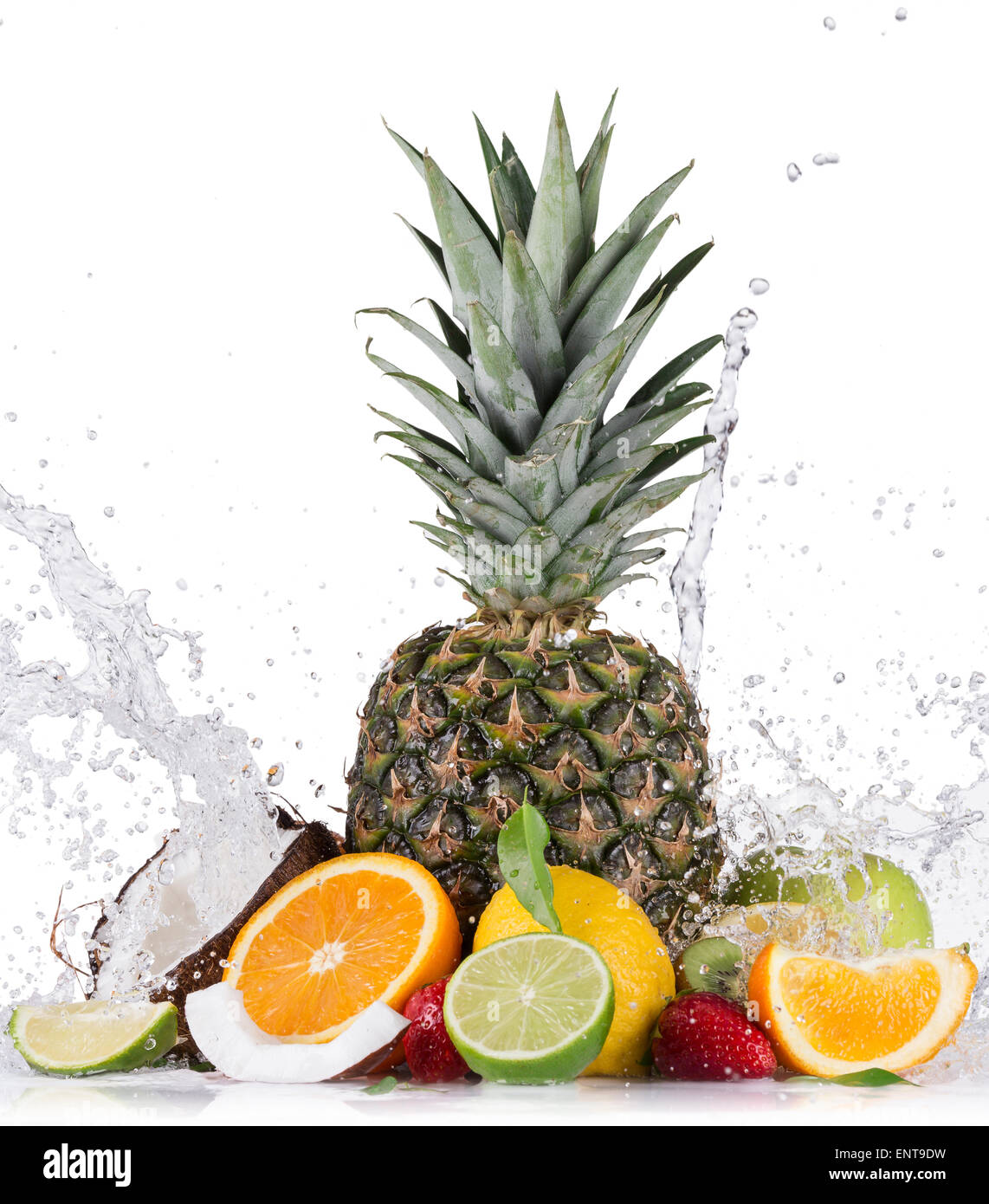 Fresh fruit with water splash Stock Photo - Alamy