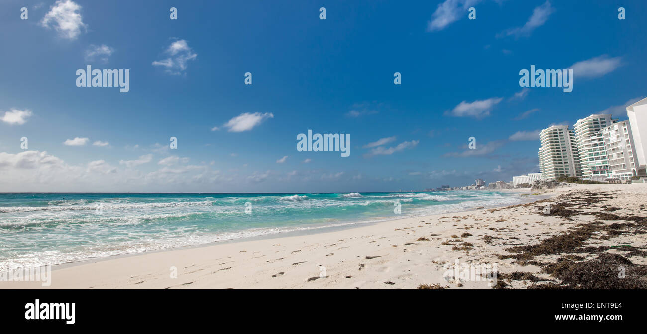 Cancun beach panorama view Stock Photo - Alamy