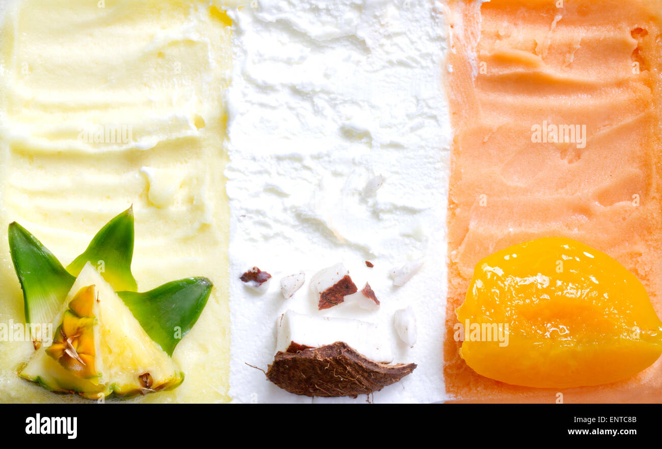 Colorful ice cream abstract background with fresh fruits Stock Photo ...