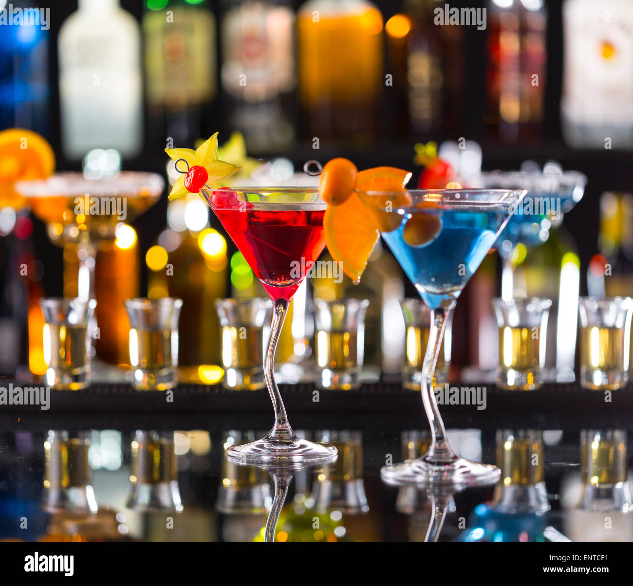 Martini Drinks At Bar