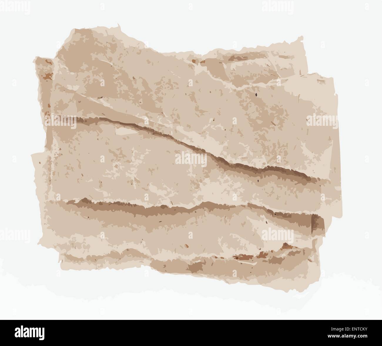 Torned vector brown note papers on white background Stock Vector Image ...