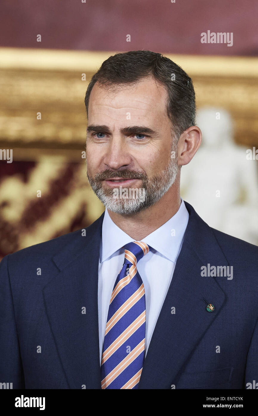 Madrid, Spain. 11th May, 2015. King Felipe of Spain attends a meeting ...