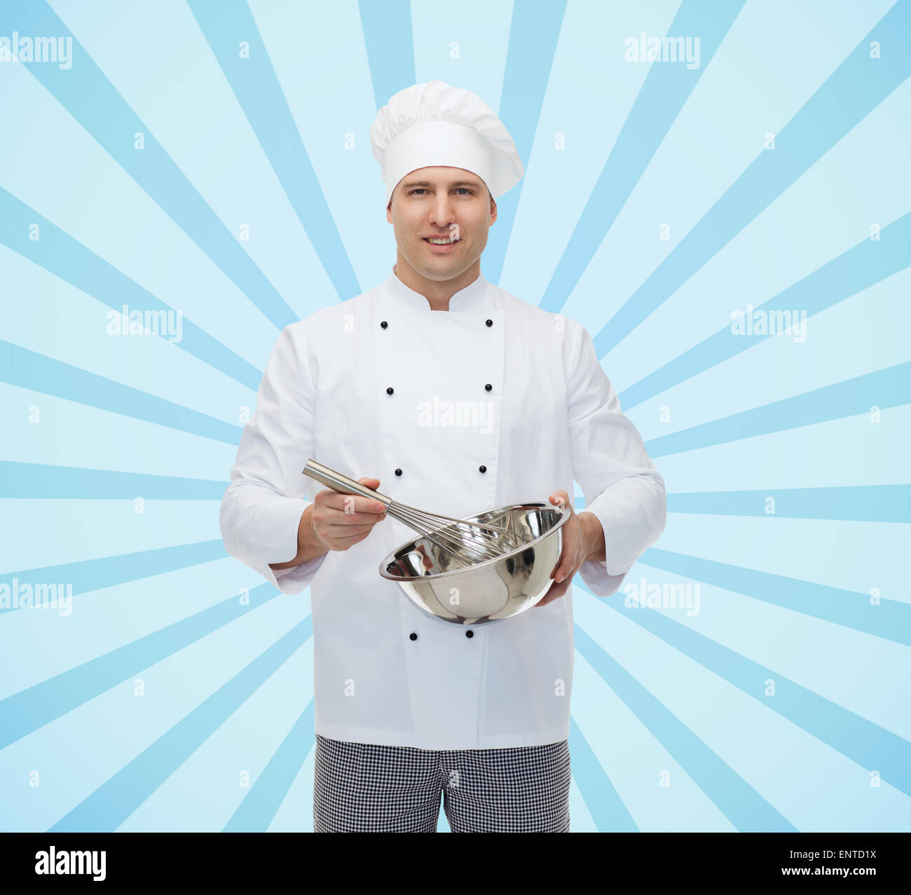 happy male chef cook whipping something with whisk Stock Photo - Alamy