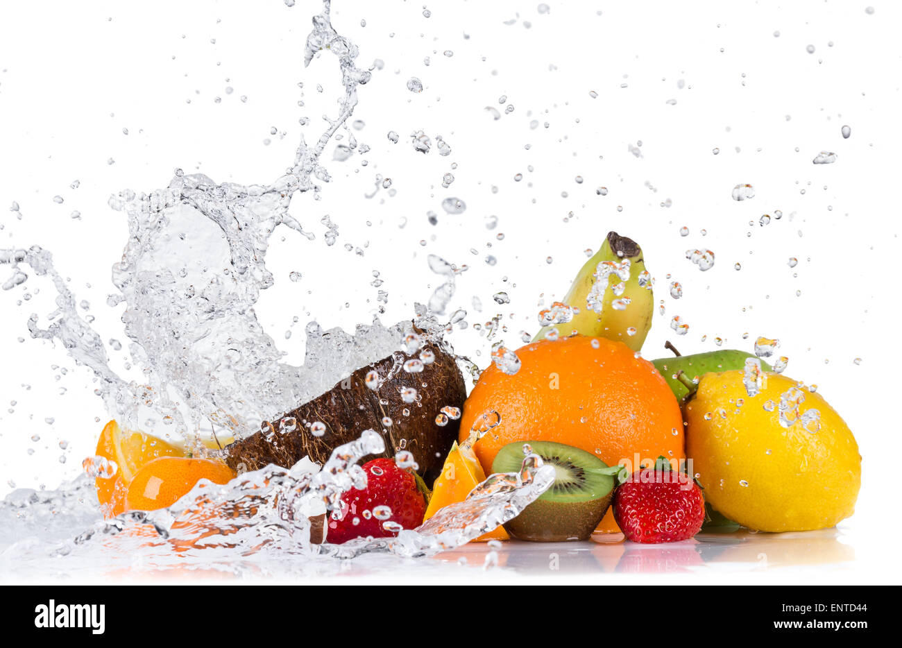 Fresh fruit with water splash Stock Photo - Alamy