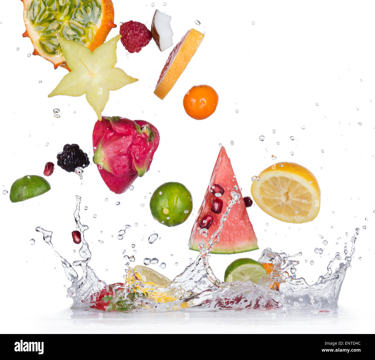 Fresh fruit with water splash Stock Photo - Alamy