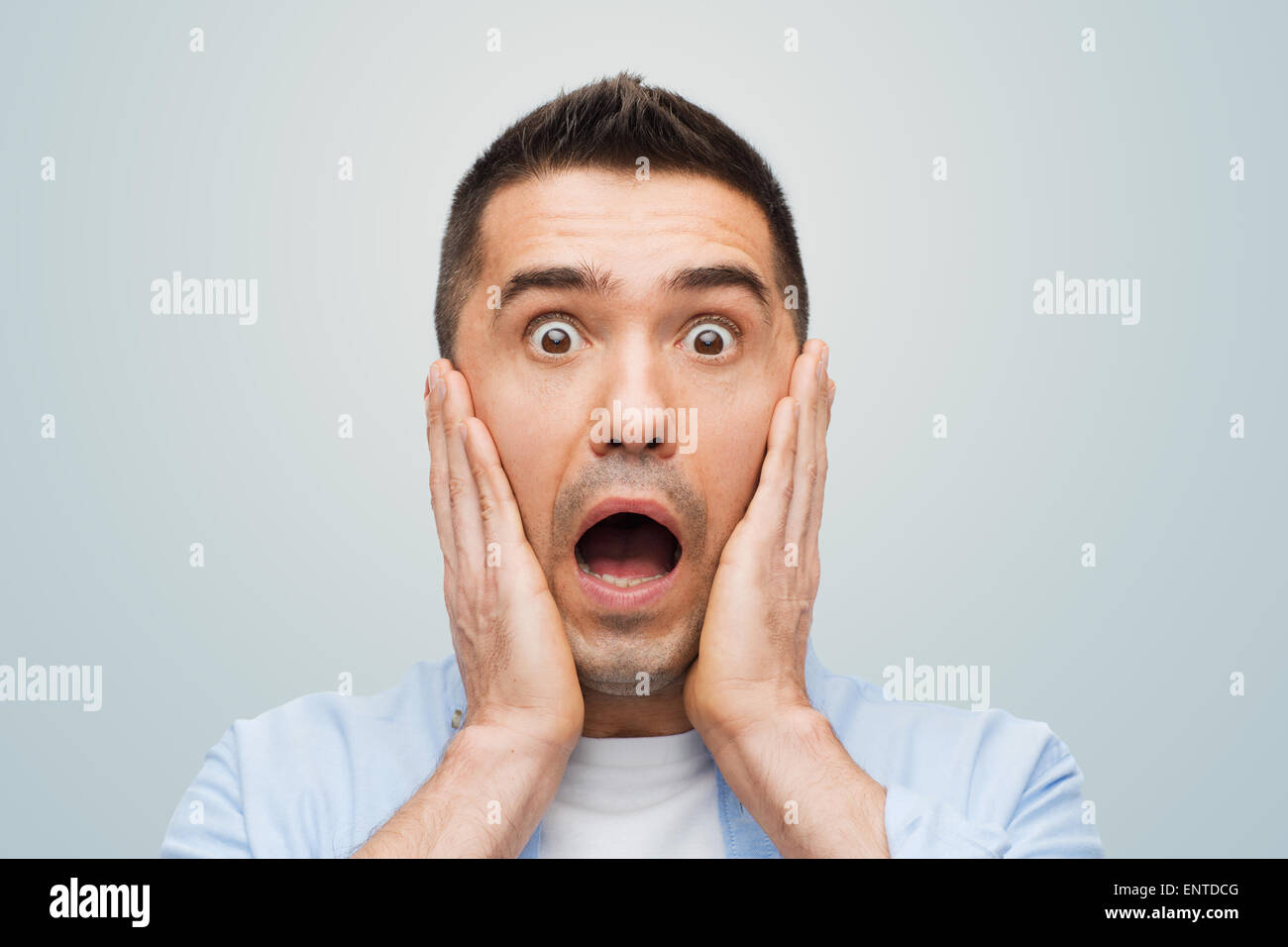 scared man shouting Stock Photo - Alamy