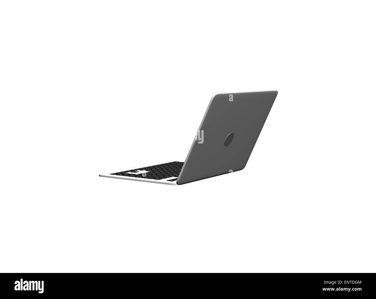 Front view illustration open laptop Black and White Stock Photos ...