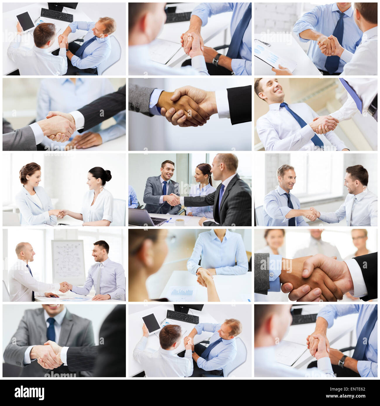 collage with business handshake Stock Photo - Alamy