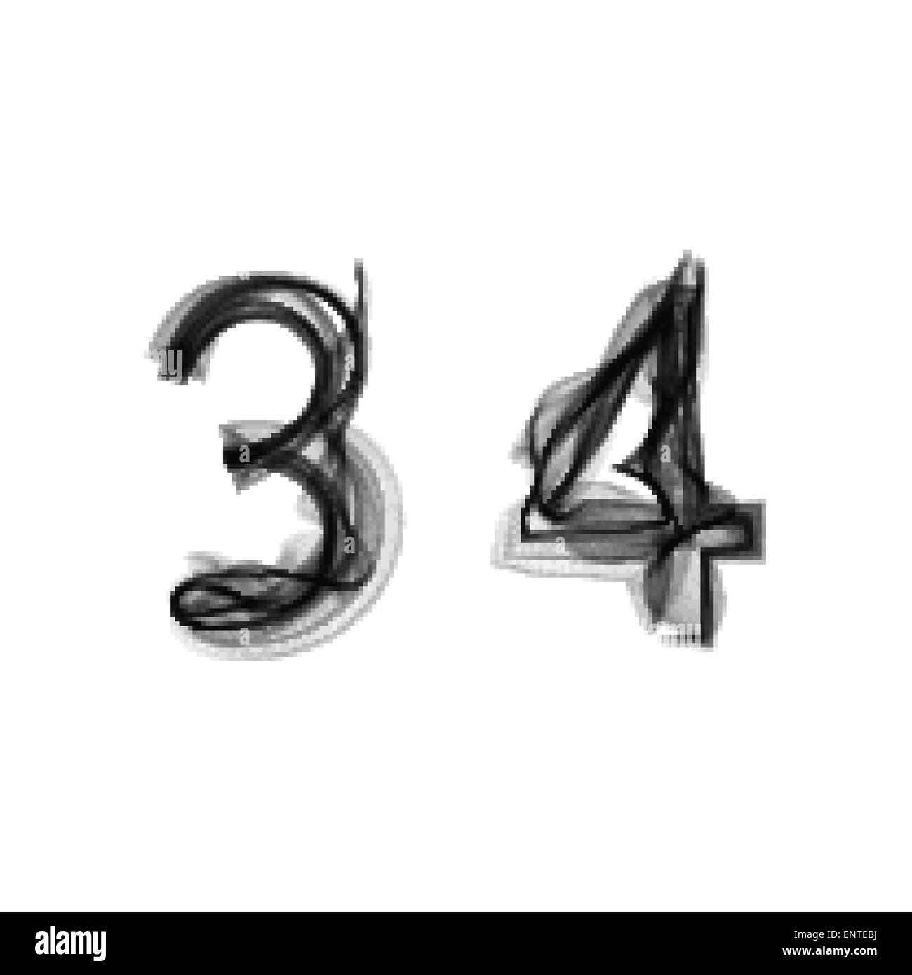 Black smoke font numbers hi-res stock photography and images - Alamy