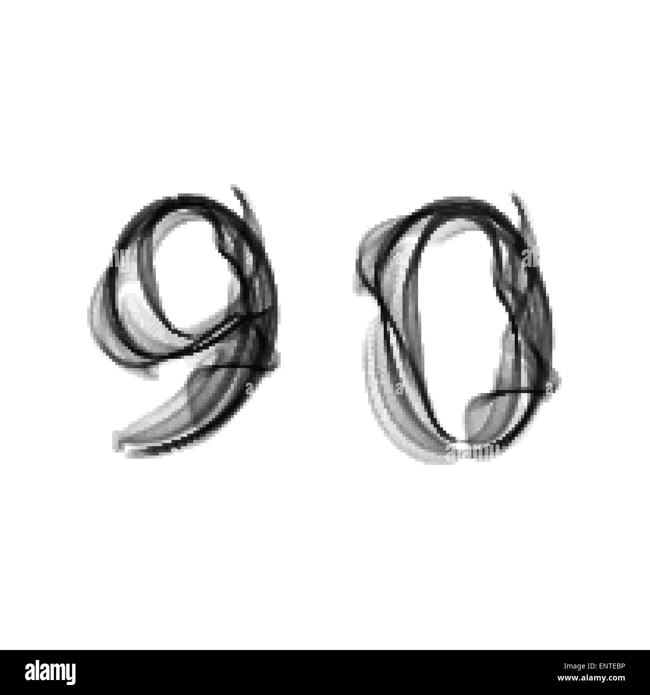 Black smoke font numbers hi-res stock photography and images - Alamy
