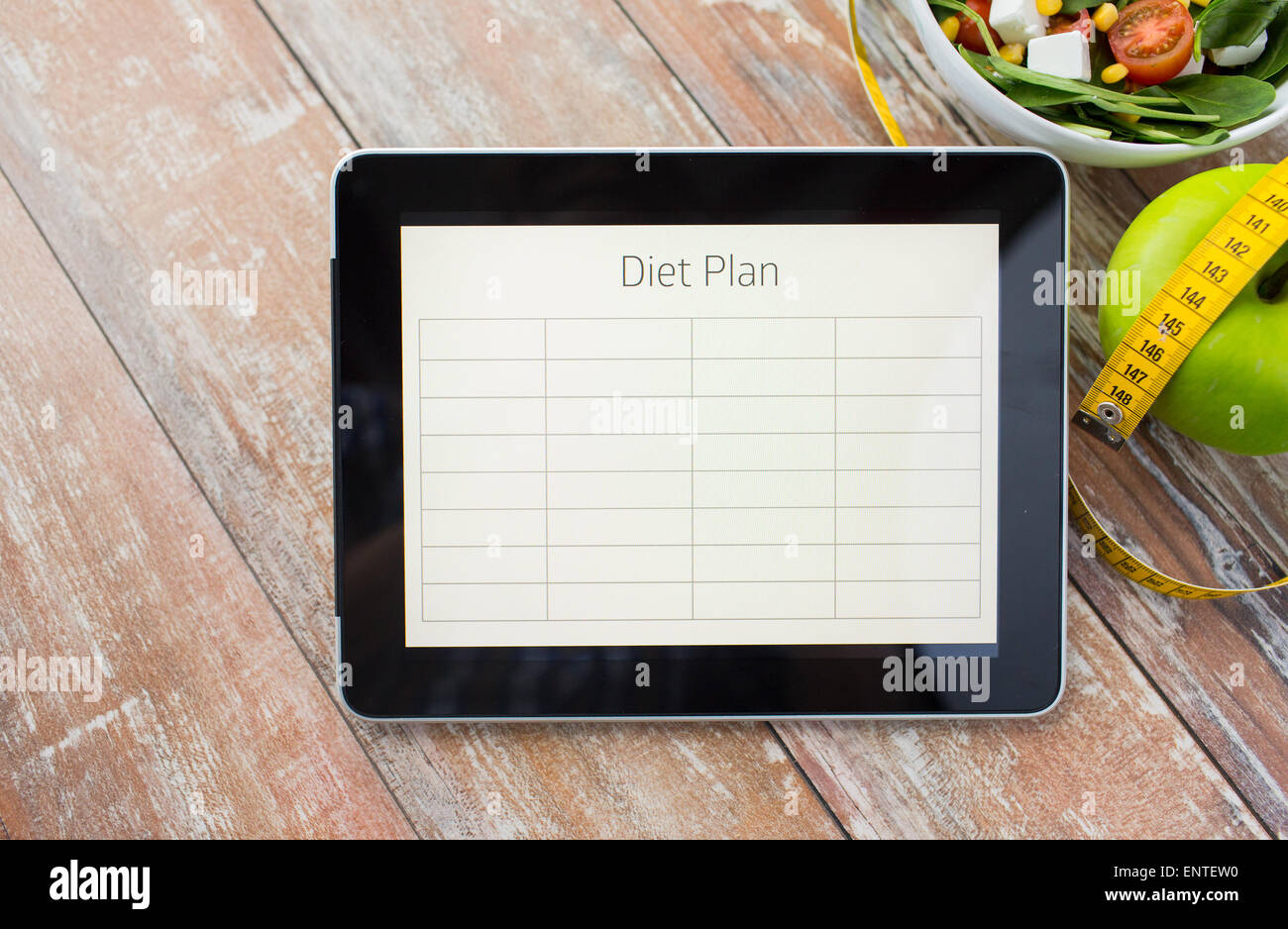 Tablet computer meal plan hi-res stock photography and images - Alamy