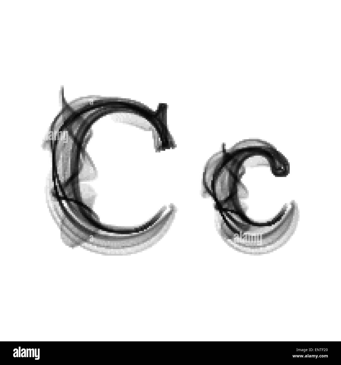 Black Smoke font. Letter C Stock Vector Image & Art - Alamy