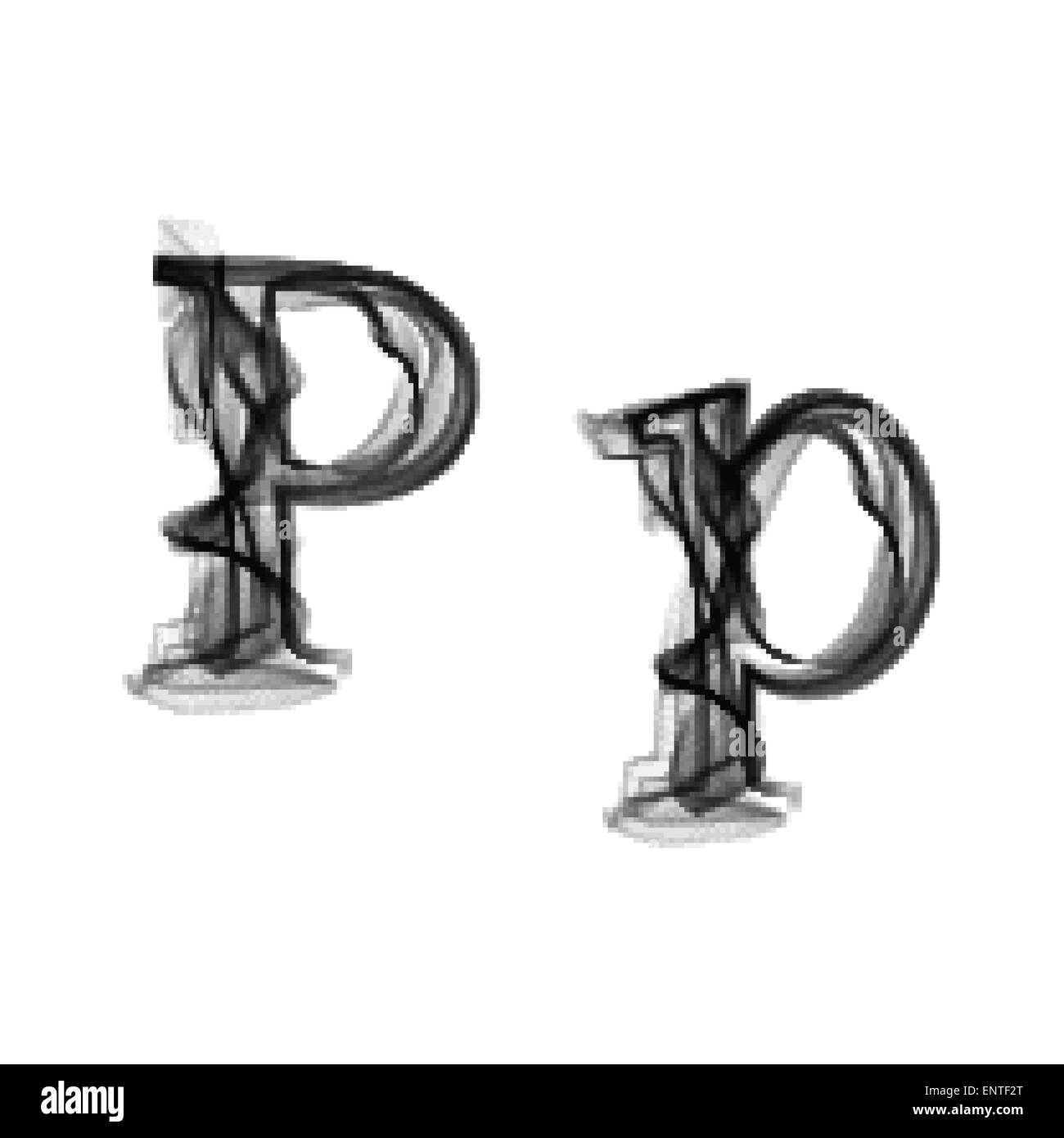 Black Smoke font. Letter P Stock Vector Image & Art - Alamy