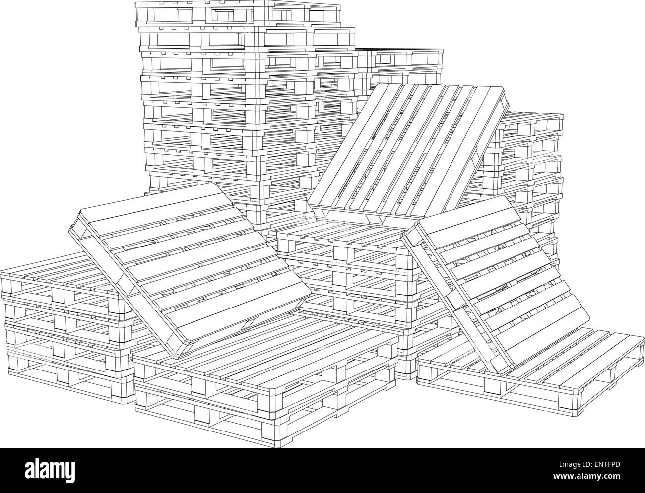 Cargo pallets Black and White Stock Photos & Images - Alamy