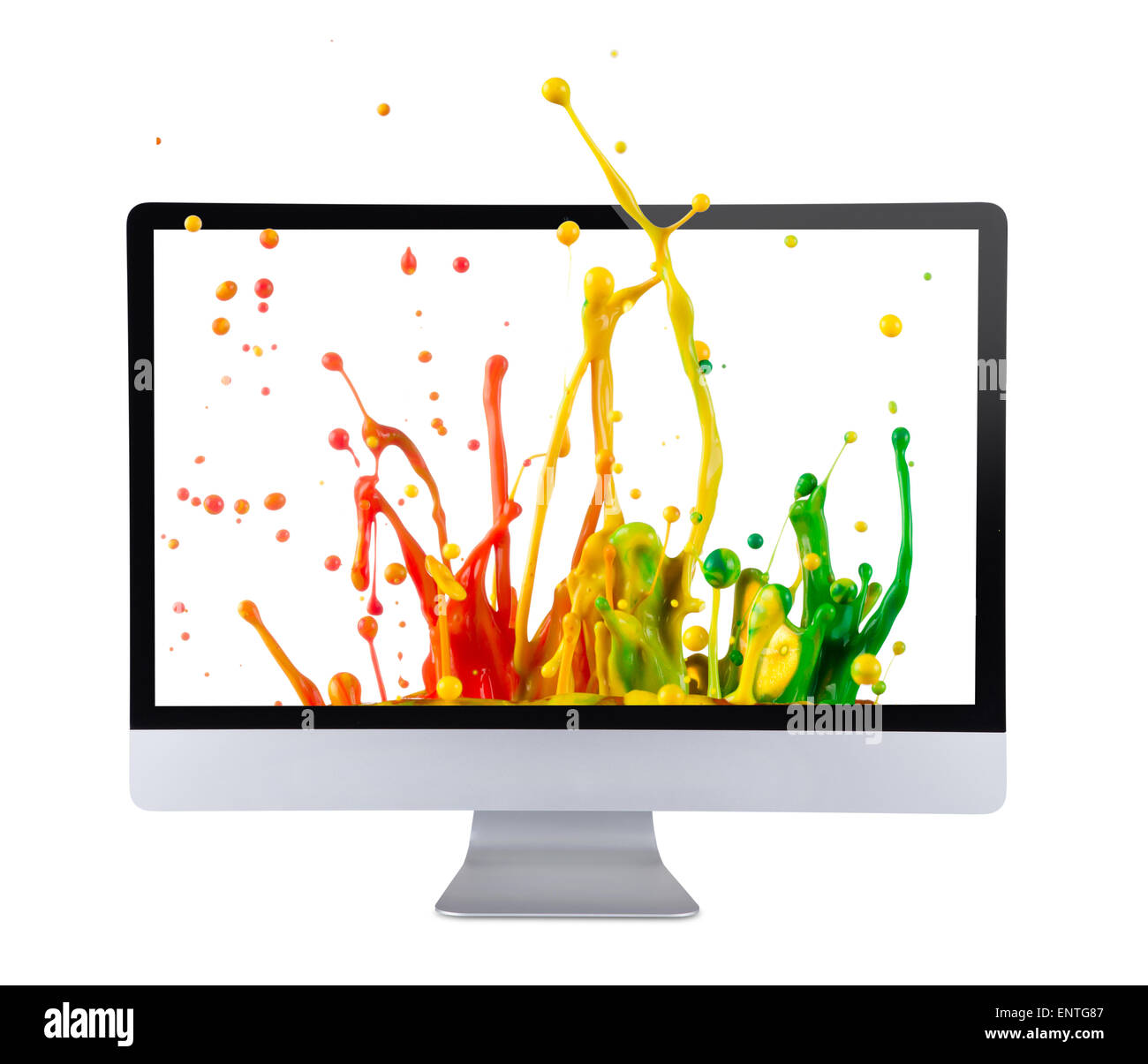 Computer display isolated on white background Stock Photo - Alamy