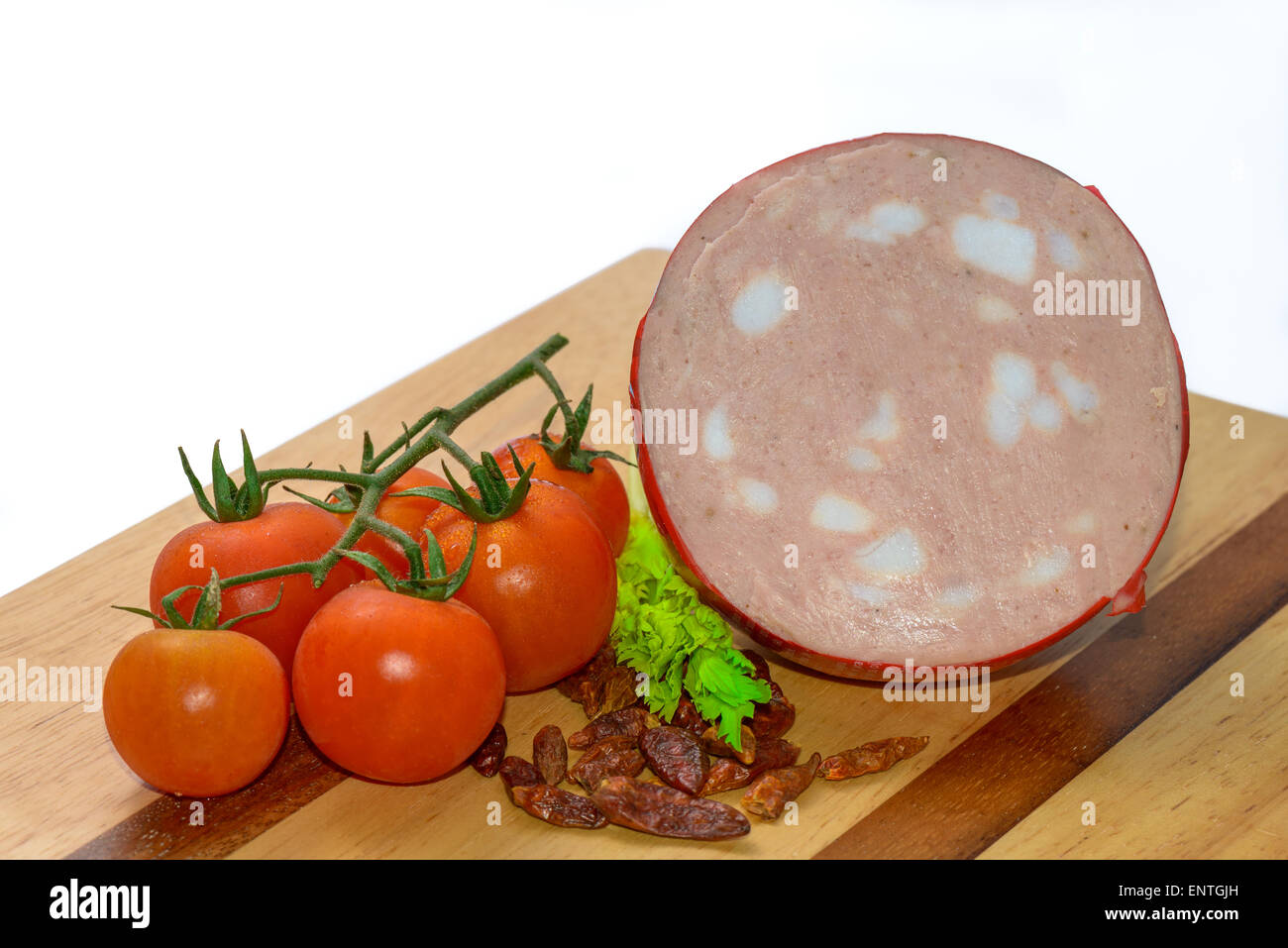Italian Mortadella Bologna with tomatoes and vegetables Stock Photo - Alamy