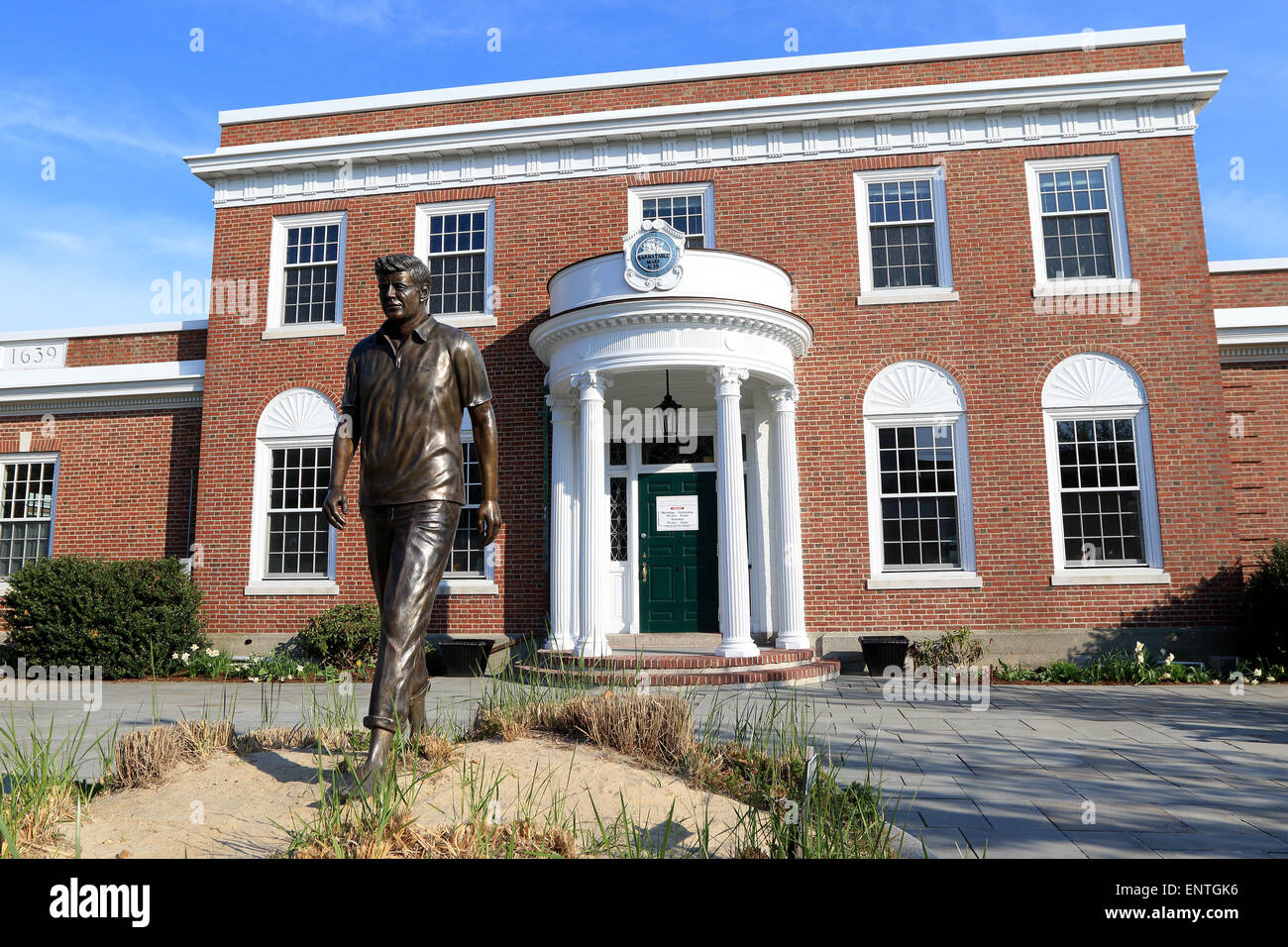John F Kennedy, JFK museum in Hyannis Port Massachusetts. The statue ...