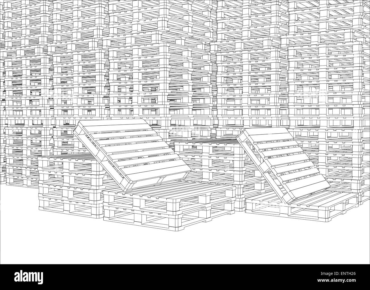 Pile of pallets Stock Vector Images - Alamy