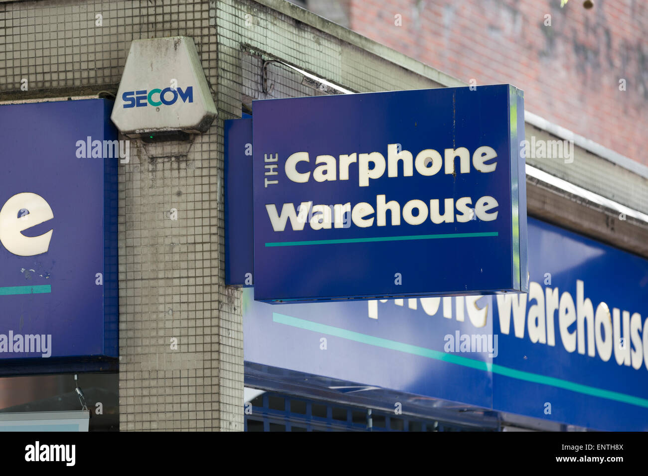 Carphone Warehouse blue sign Stock Photo - Alamy