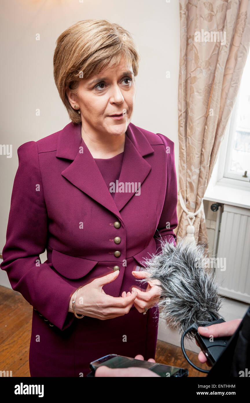 Nicola Sturgeon, Scotland's First Minister being interviewed during the ...