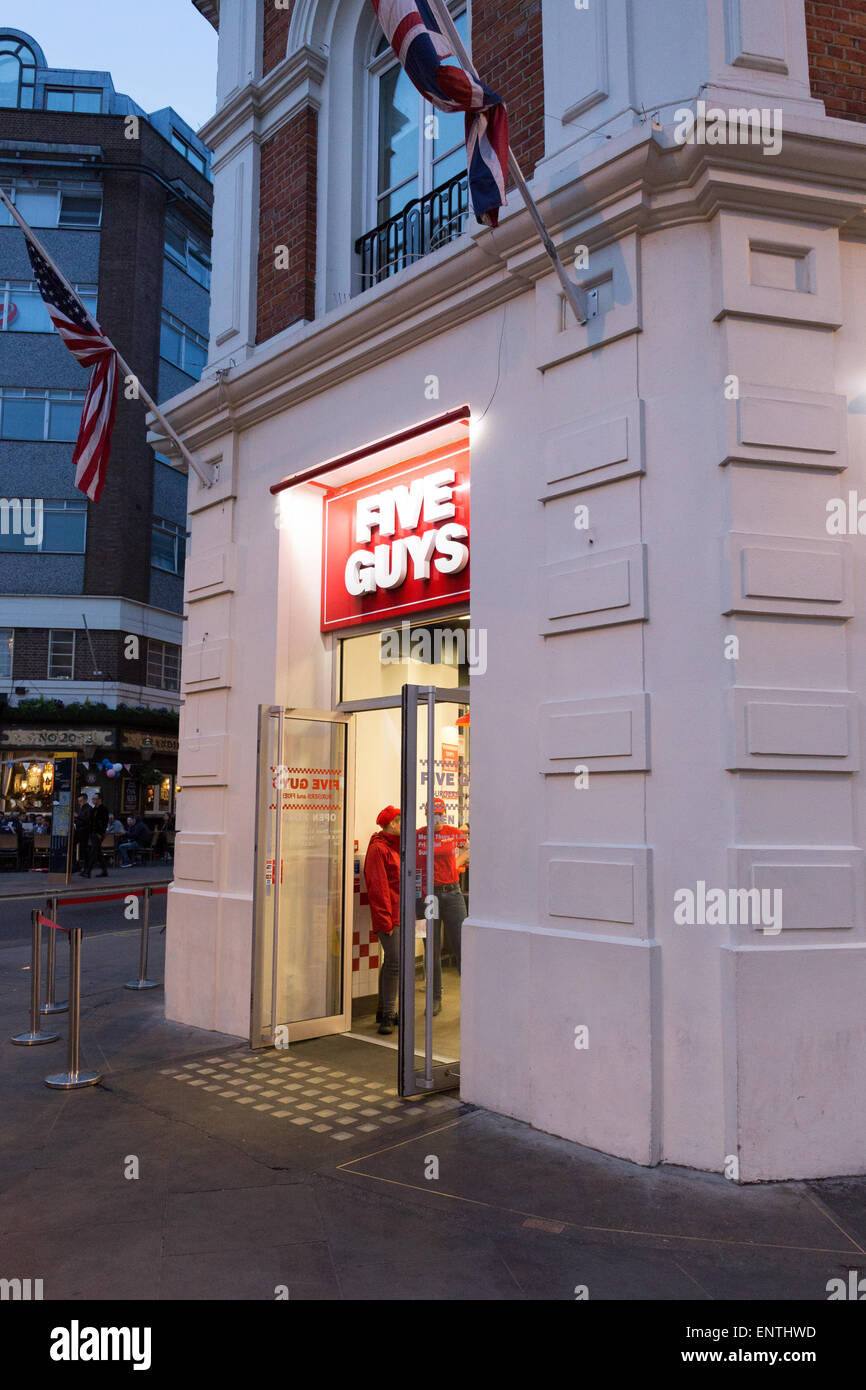 Entrance to Five Guys restaurant on Long Acre London Stock Photo - Alamy