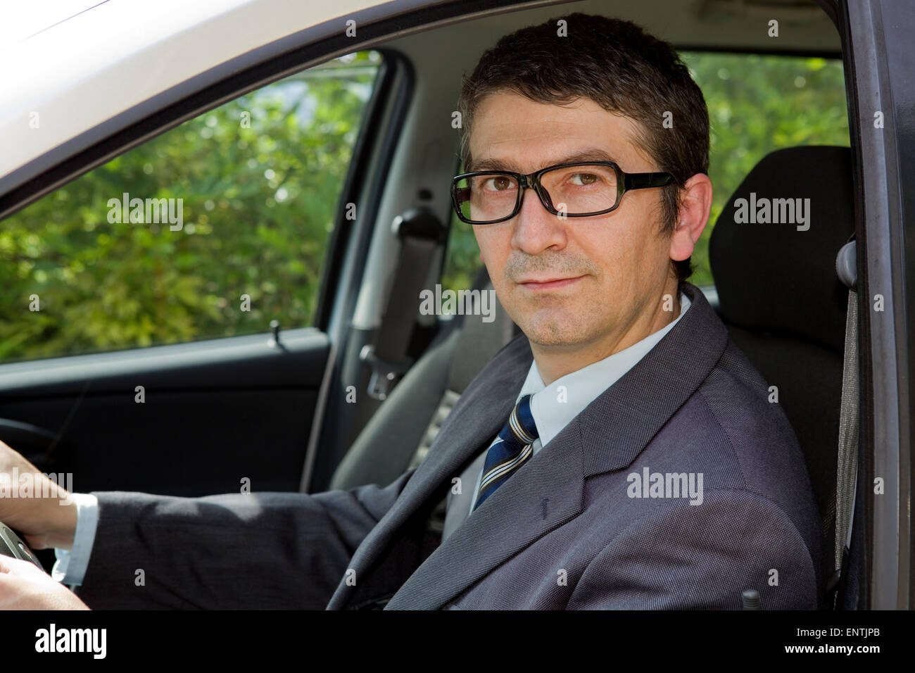 Portrait man sitting drivers seat hi-res stock photography and images ...