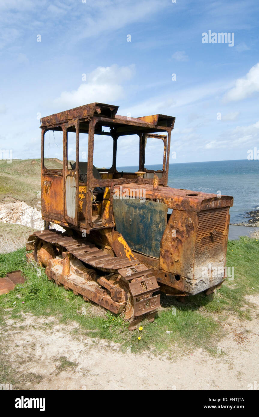 rusty old tractor digger caterpillar tracks rust rusting iron metal ...