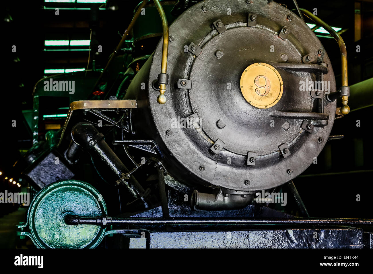 Classic old steam locomotive with number nine on front Stock Photo - Alamy